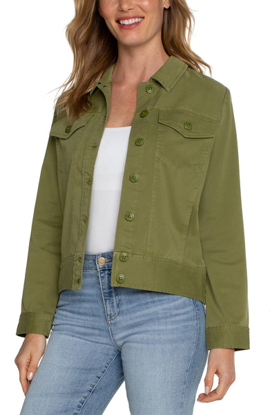 LPLA Trucker Jacket with elastic back waist – j.jules fashion
